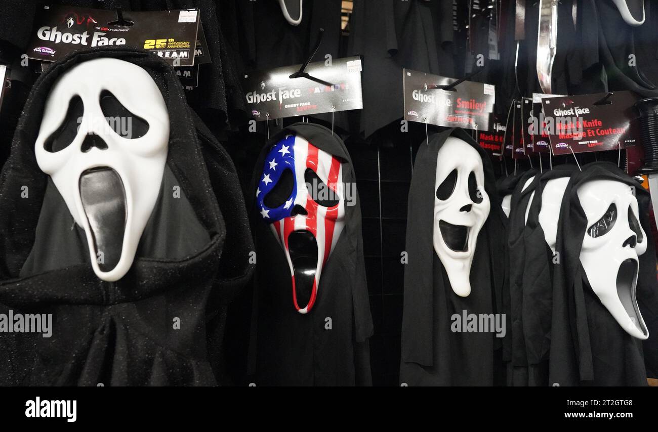 St. Louis, United States. 19th Oct, 2023. Ghost face masks are on ...