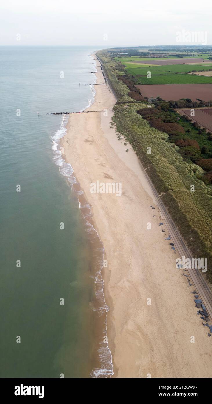 Waxham beach in Norfolk, seen from a drone Stock Photo - Alamy