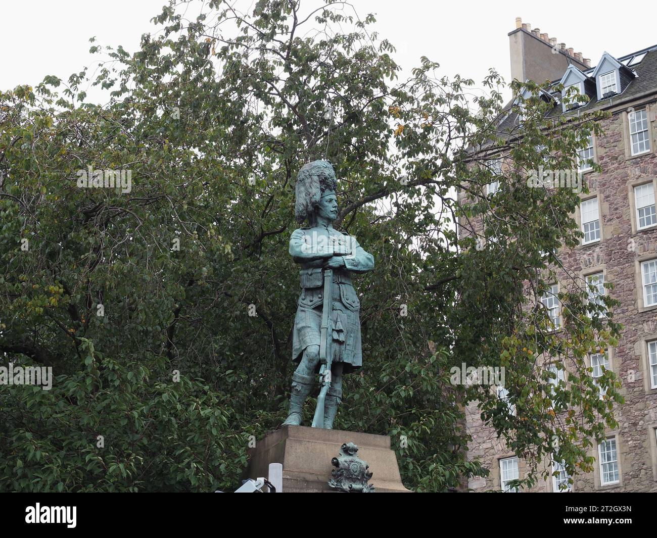 EDINBURGH, UK - SEPTEMBER 15, 2023: Black Watch memorial by sculptor ...