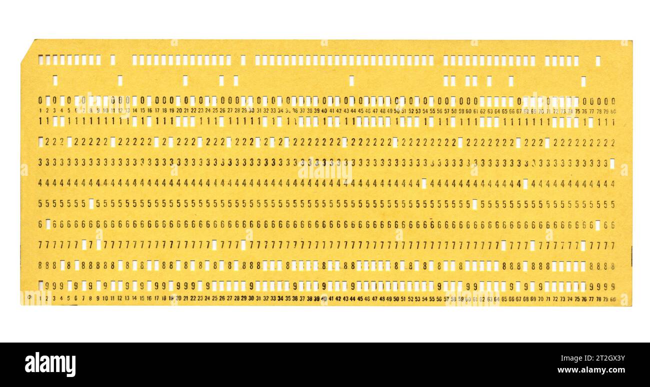 vintage punched card for computer data storage and programming Stock ...