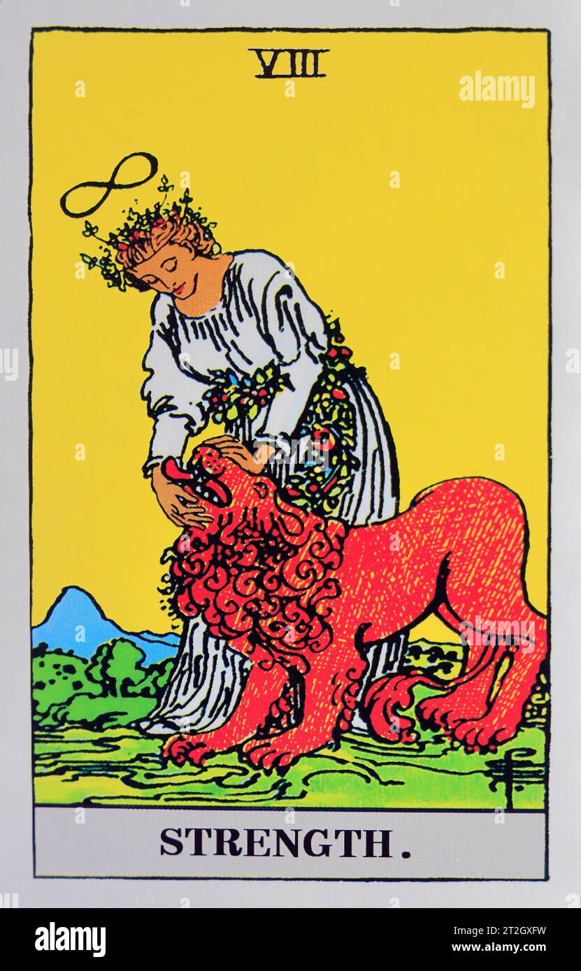 Strength - Individual Tarot card Stock Photo - Alamy