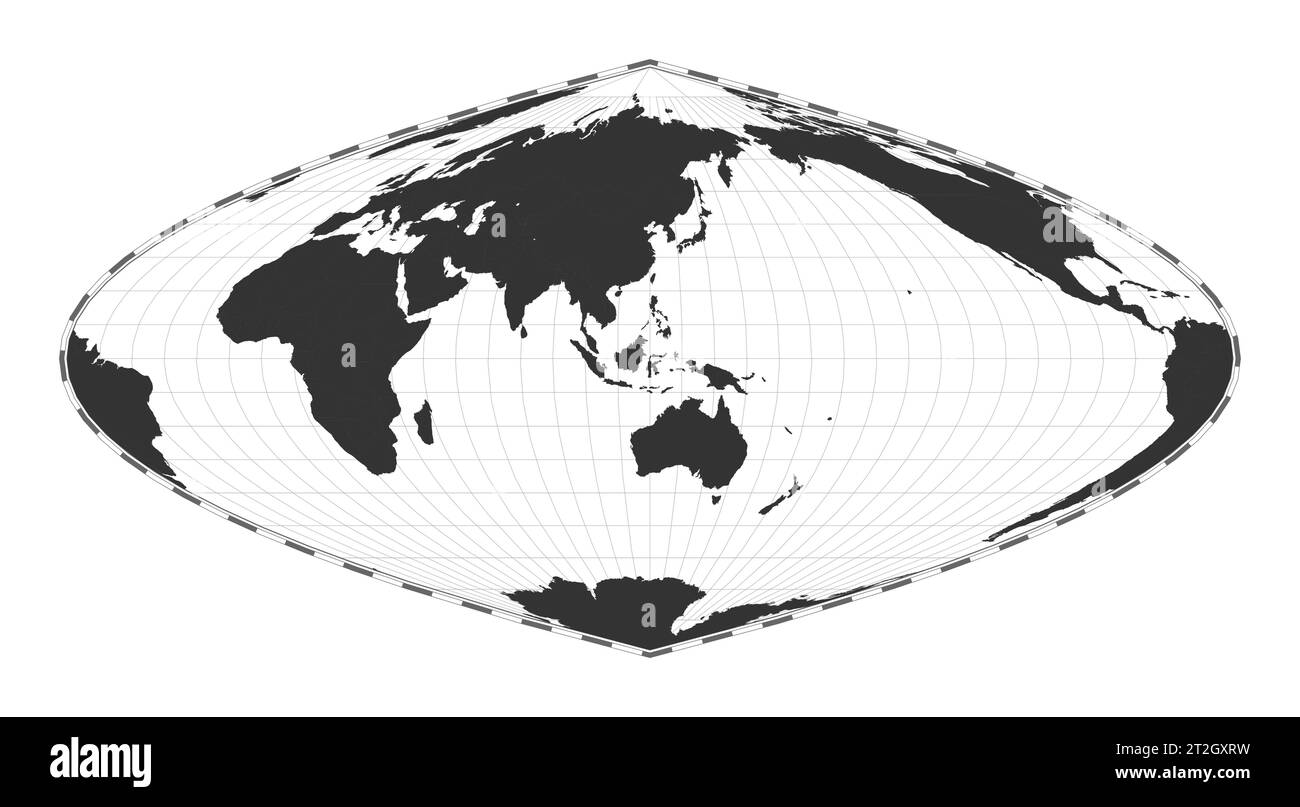 Vector world map. Craster parabolic projection. Plain world ...