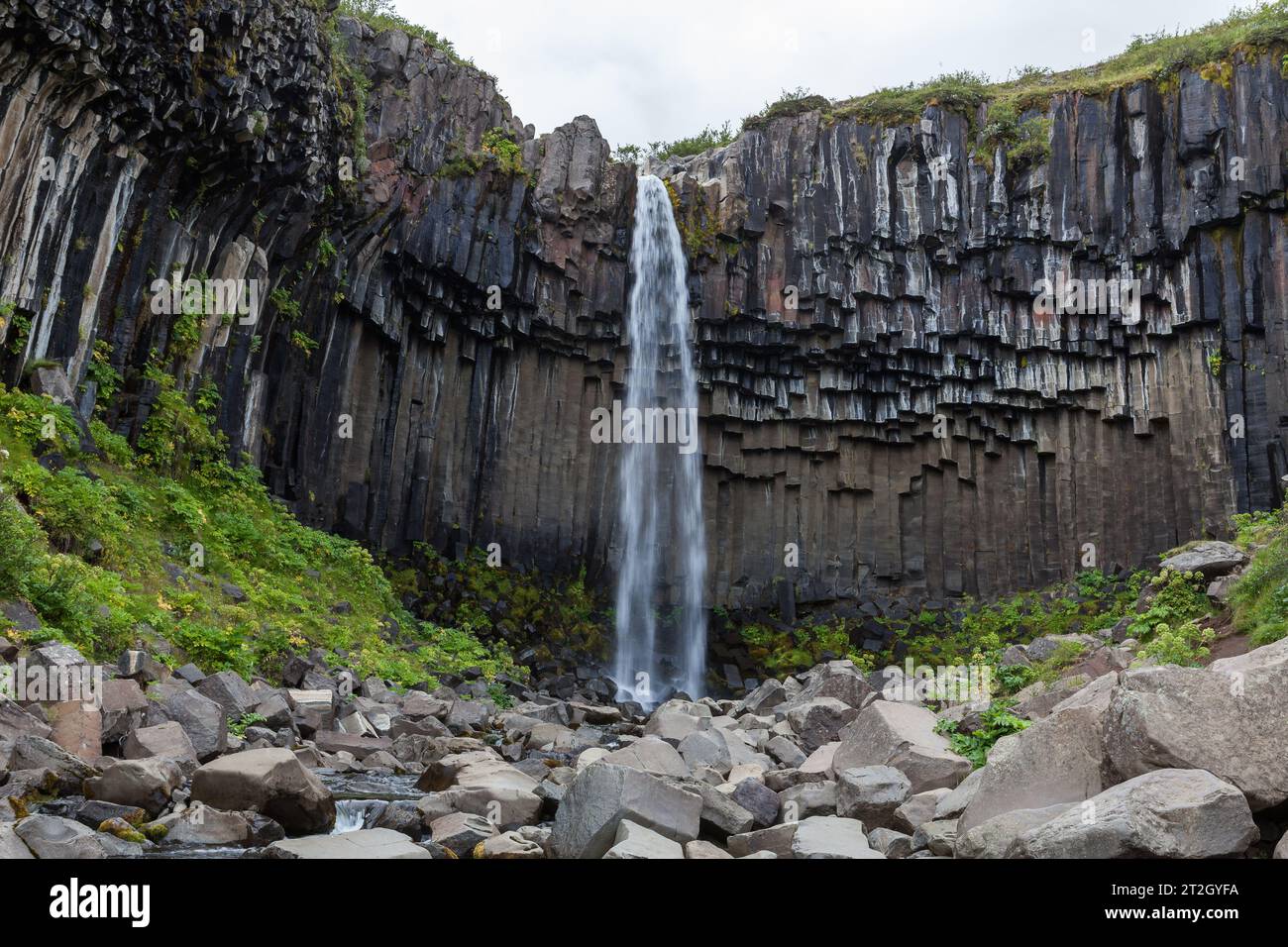 Svartifoss Waterfall, Skaftafell National Park, Vatnajokull glacier ...