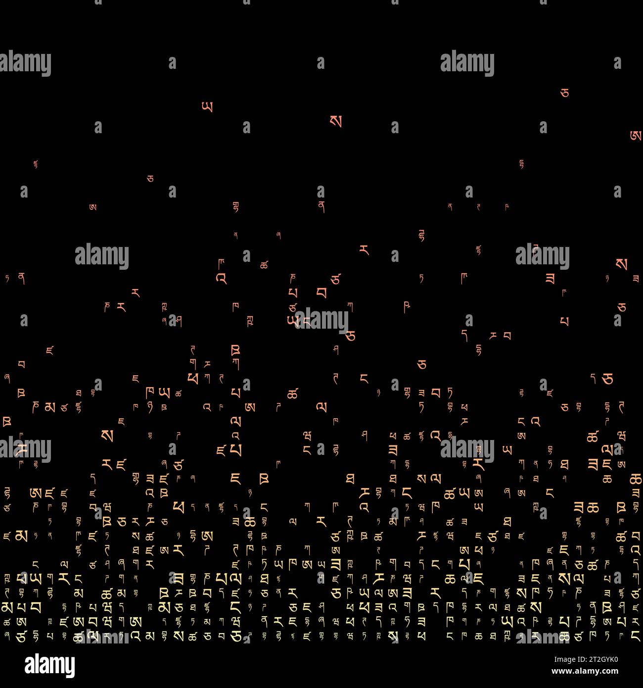 Appealing Matrix Background In Pink Yellow Colors Grid Of Random Tibetan Symbols Modern Square