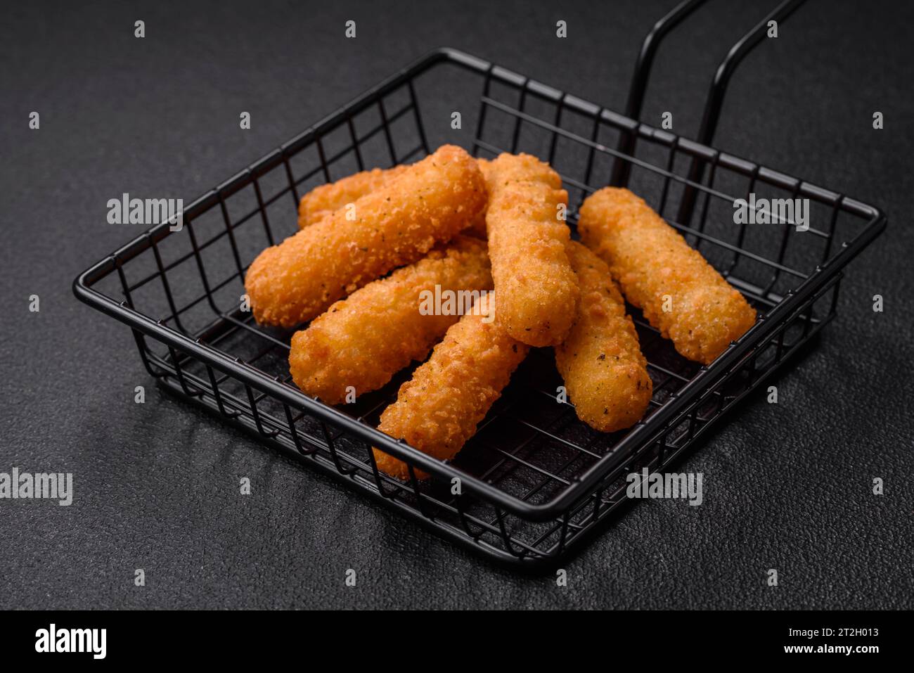 Delicious crispy cheese sticks with mozzarella, salt and spices ...