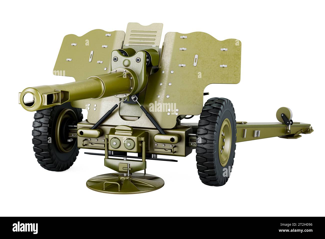 Howitzer, artillery piece. 3D rendering isolated on white background ...