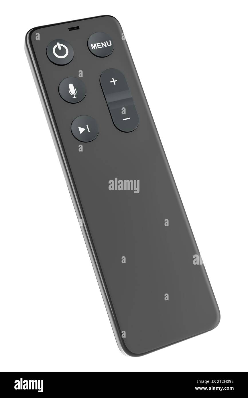 Remote control from digital media player TV, 3D rendering isolated on ...