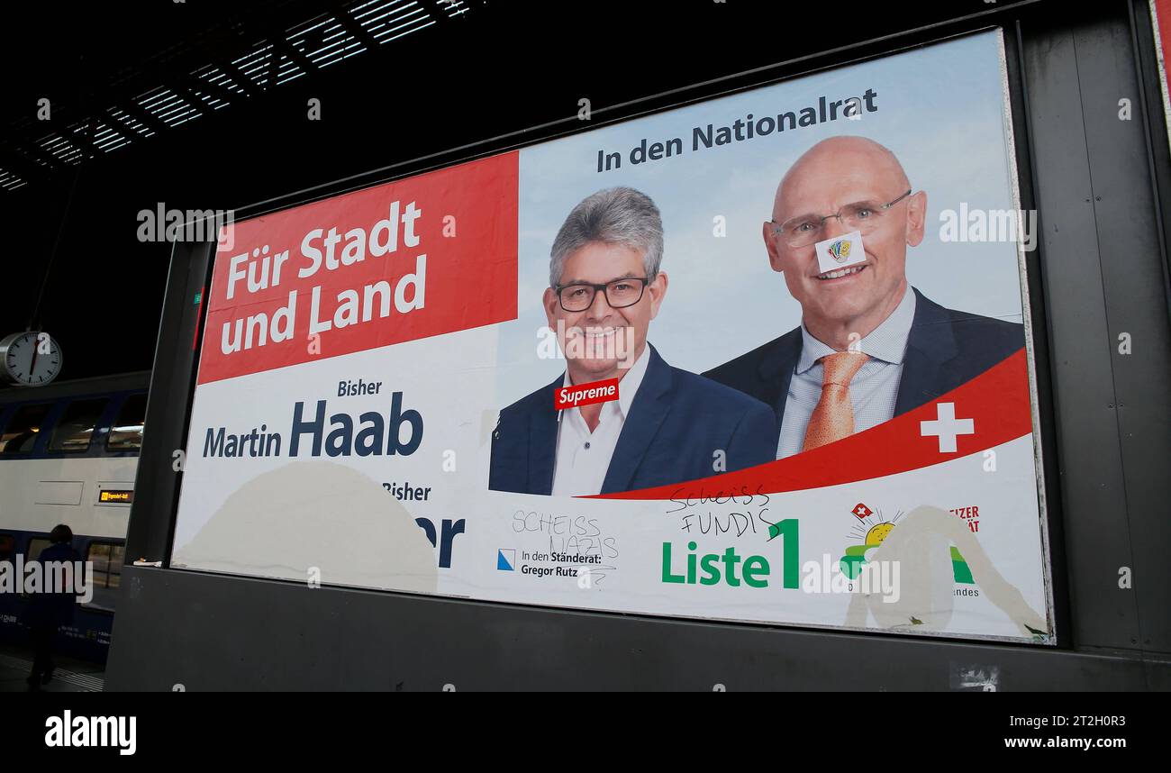 Foto Manuel Geisser 19.10. 2023 Zuerich, SCHWEIZ, SVP Plakate ...