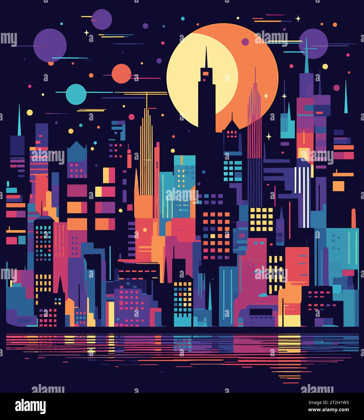 Cityscape nighttime Stock Vector Images - Alamy