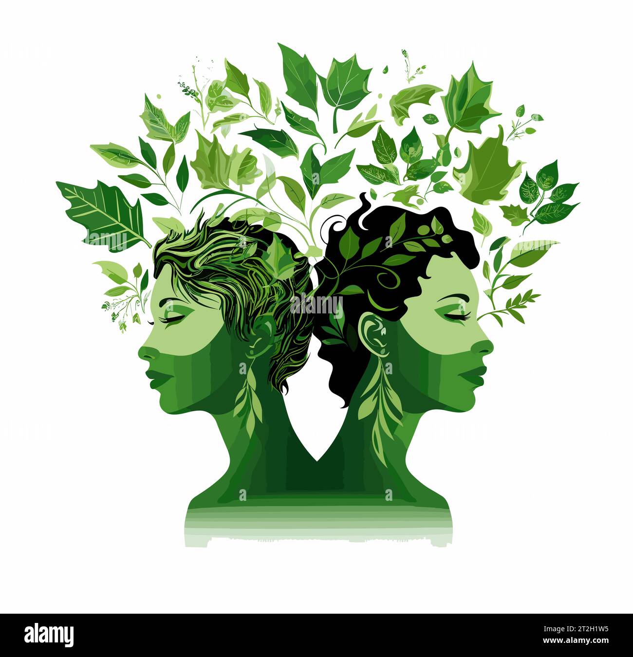 Women in green Stock Vector Images - Alamy