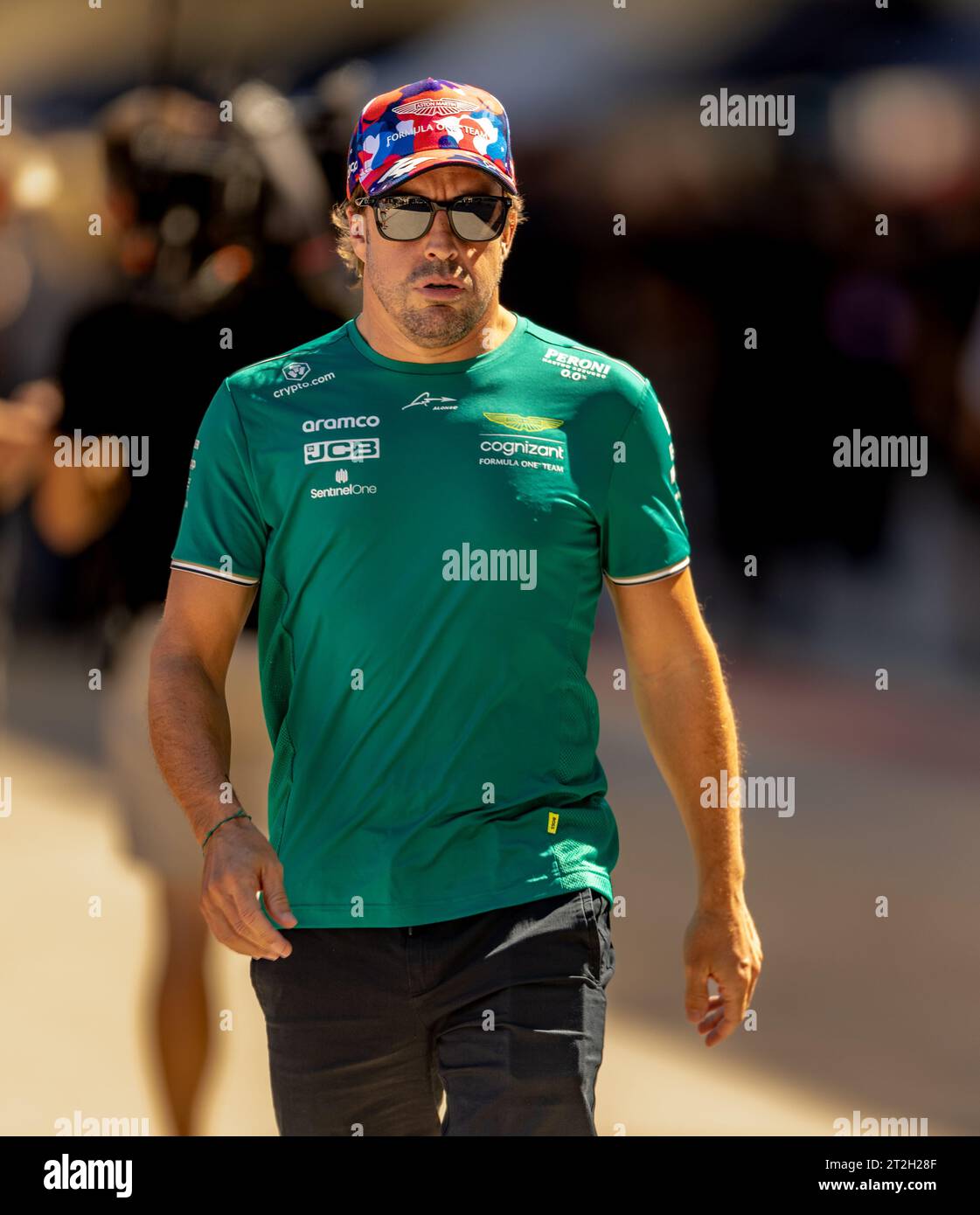 Austin, Texas - October 19th, 2023: Fernando Alonso, driver of the #14 ...