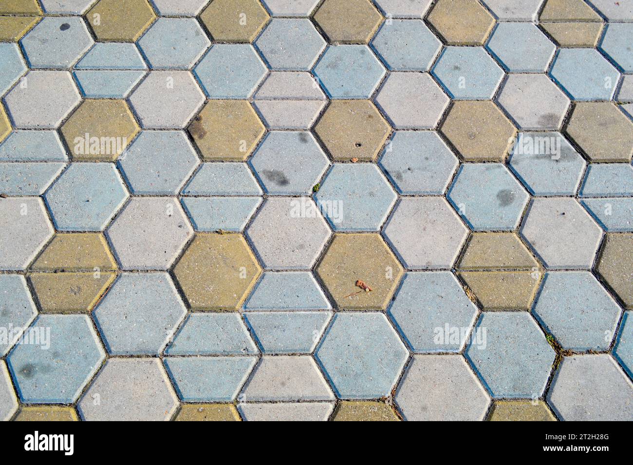 Texture of gray rectangular concrete stone paving slabs on the road ...