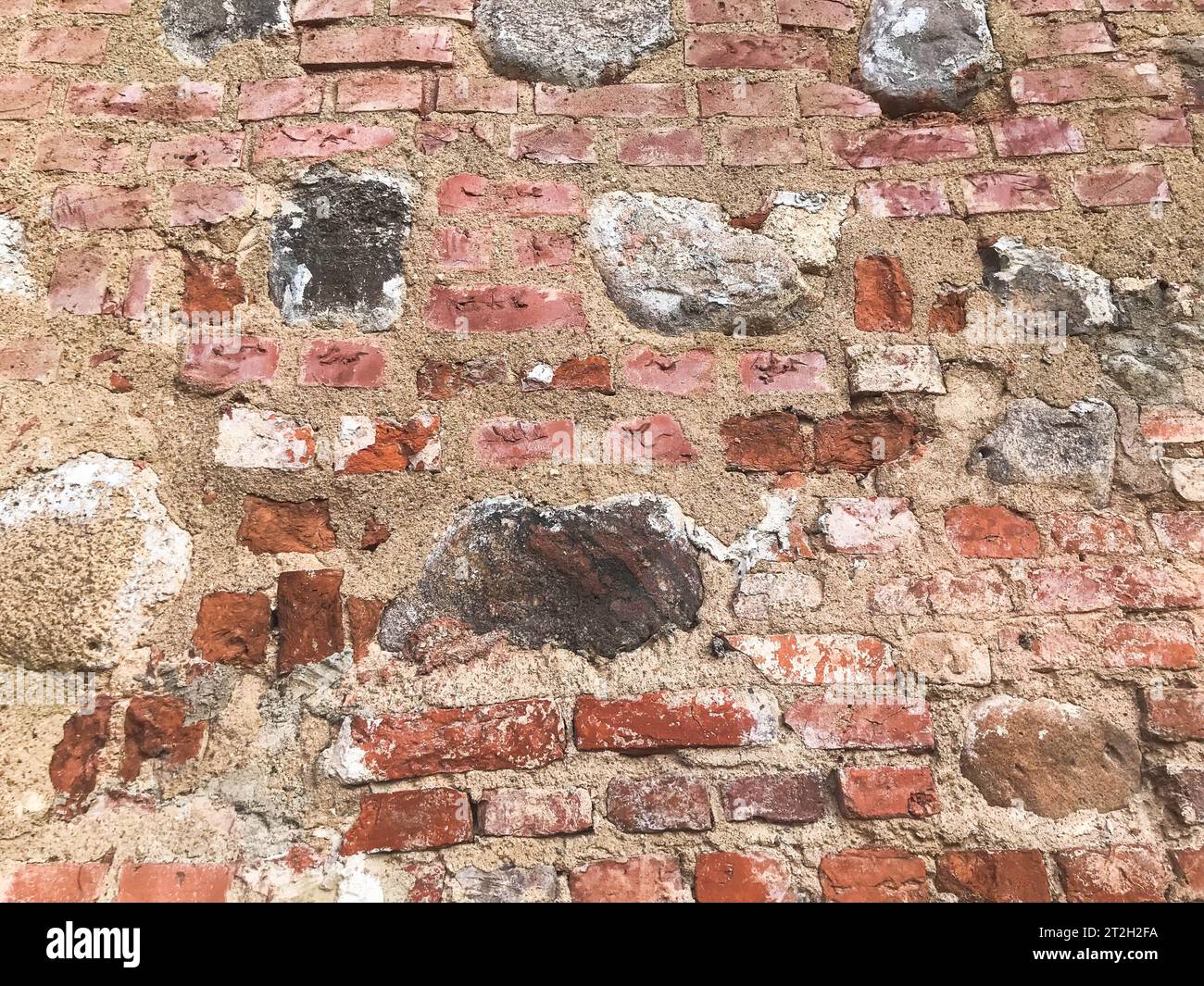 The texture of the old ancient medieval antique stone hard peeling ...