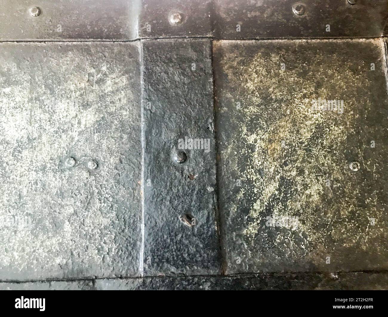 Texture of an old ancient medieval antique sturdy iron metal door with ...