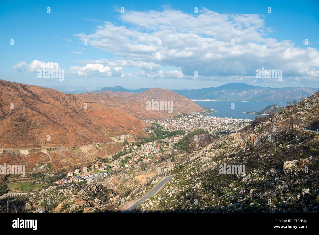 View over Icmeler, a suburb of Marmaris resort town in Mugla province ...