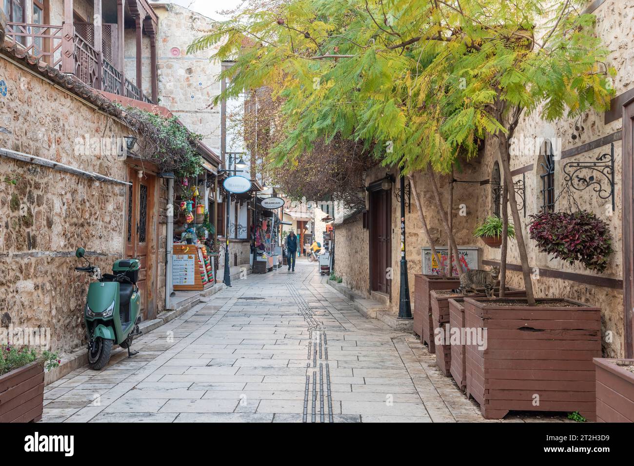Antalya, Turkey – March 23, 2023. Hesapci Sokak street in Kaleici ...