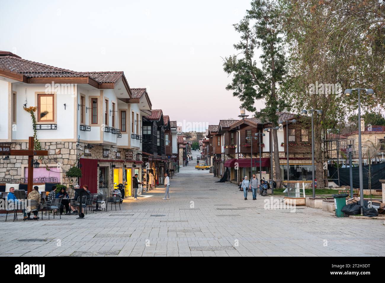 Side, Antalya, Turkey – March 25, 2023. Main street Liman Caddesi in ...