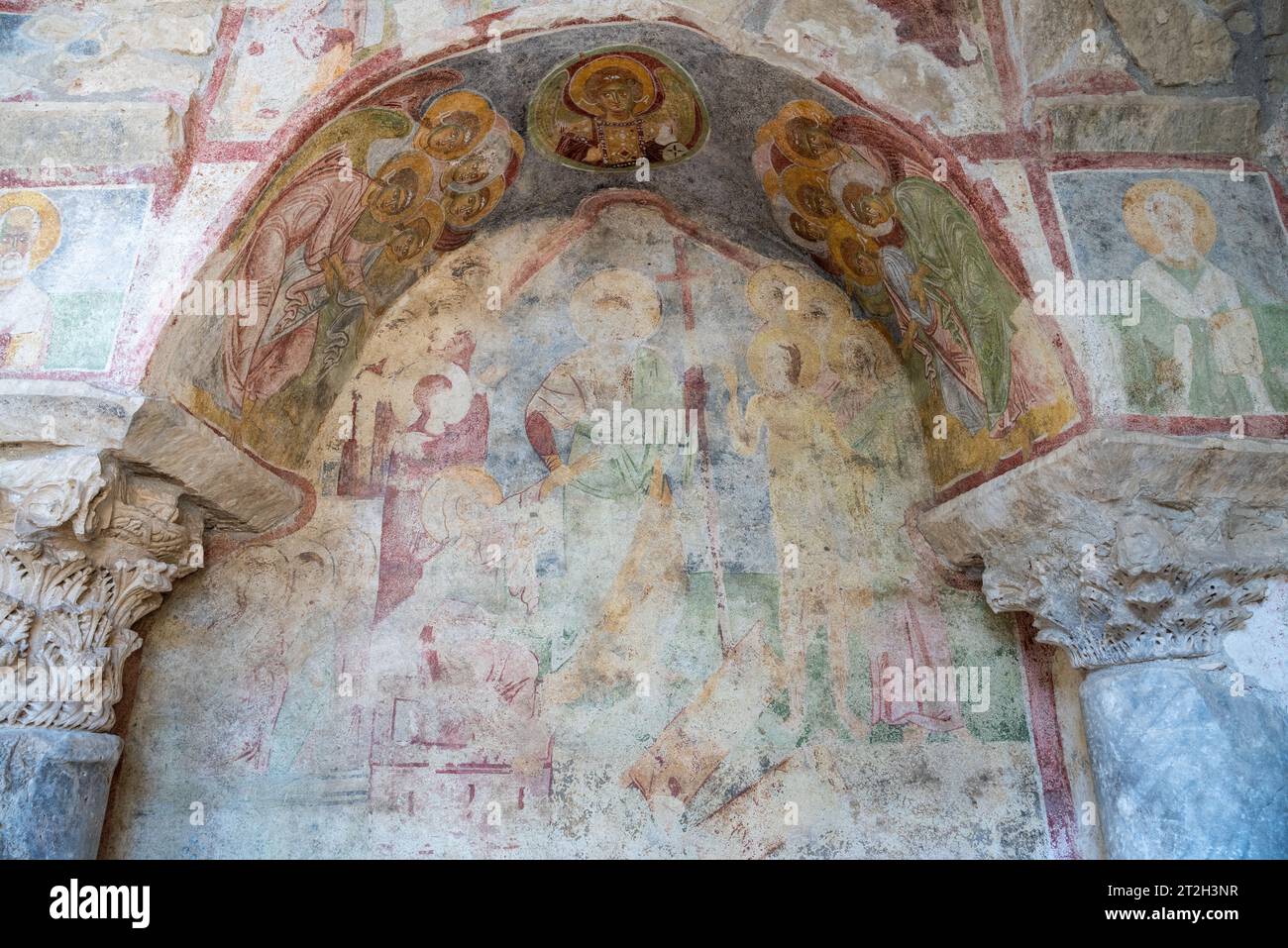 Demre, Antalya, Turkey - March 28, 2023. Ancient frescoes depicting ...