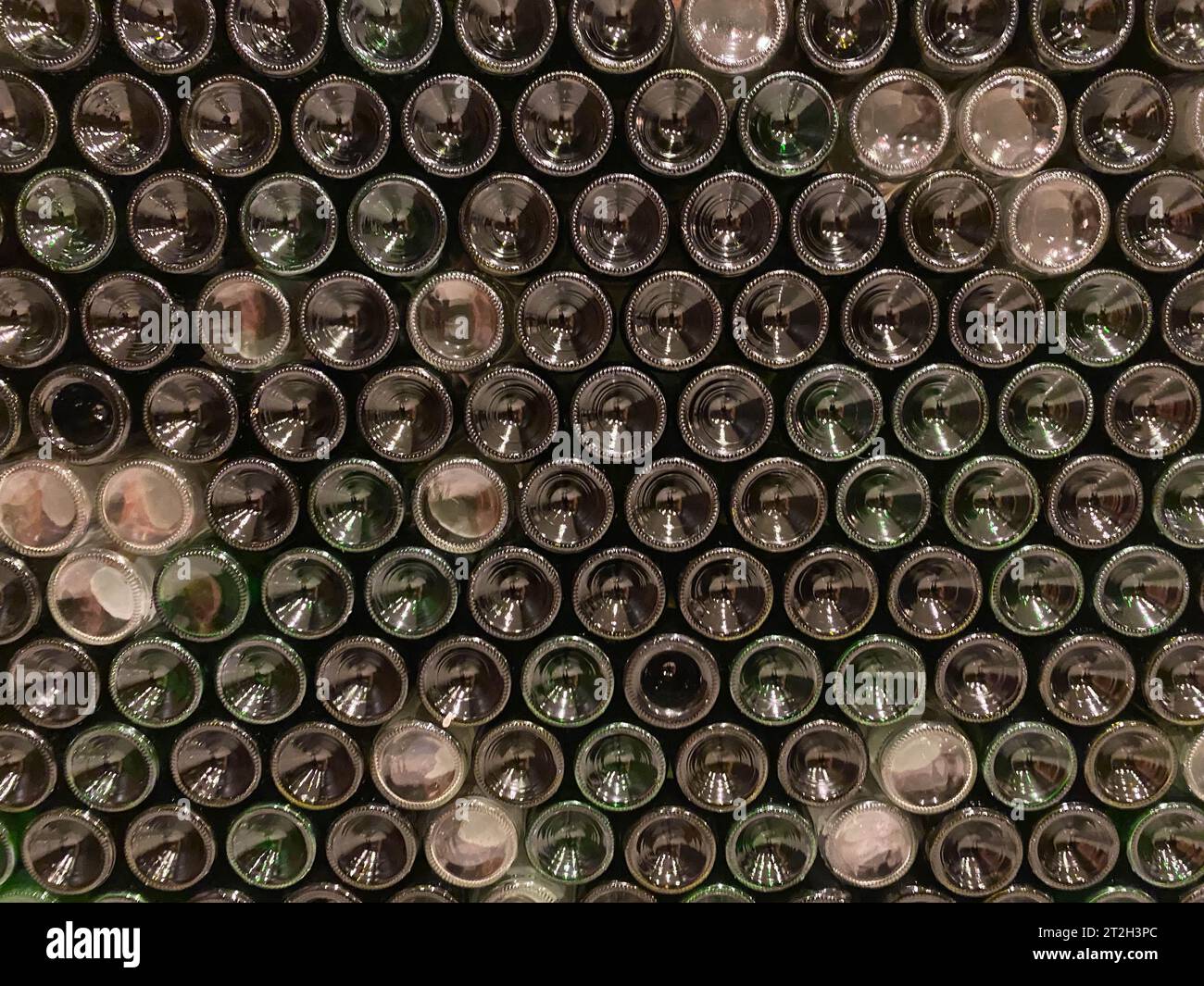 Bottom of the bottle texture. Glass,Dirty empty wine bottles close-up ...