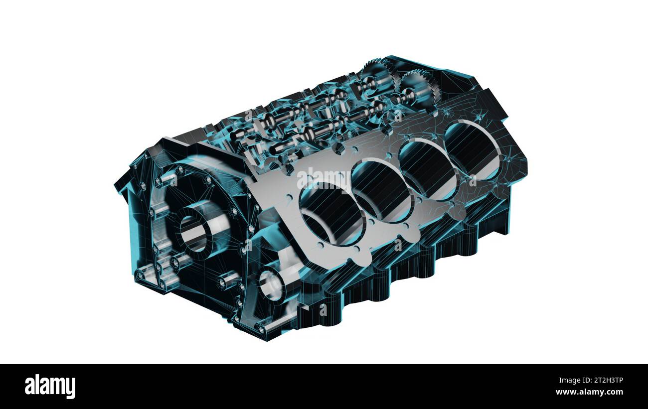 Close up detailed fully textured 3D render over white background of ...