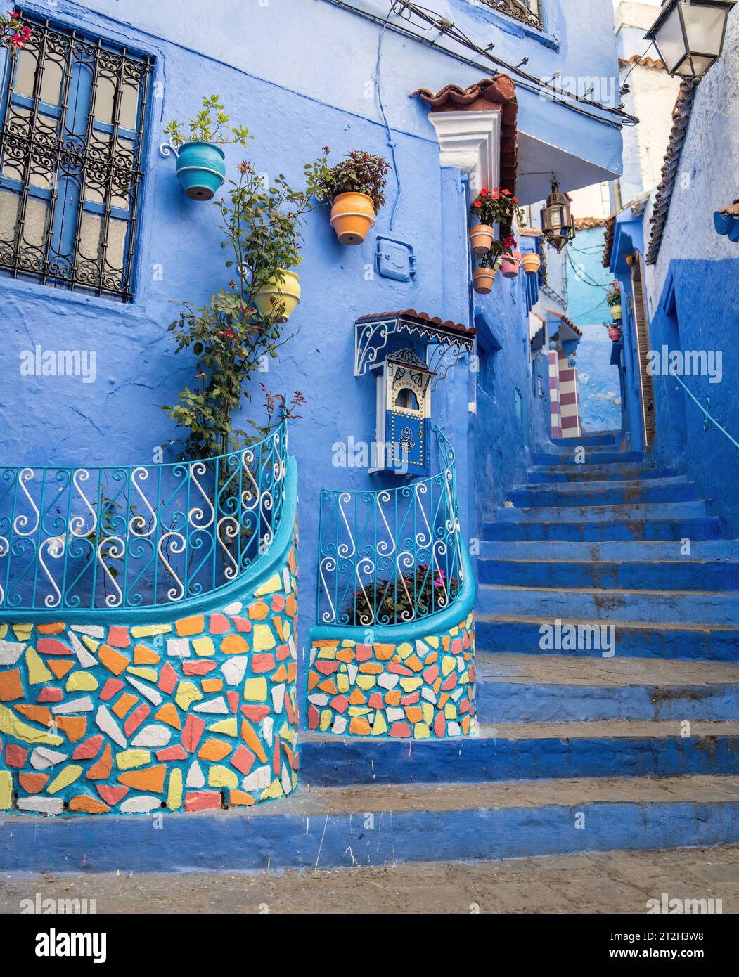 Chefchaouen town in Morocco, known as the Blue Pearl, famous for its ...