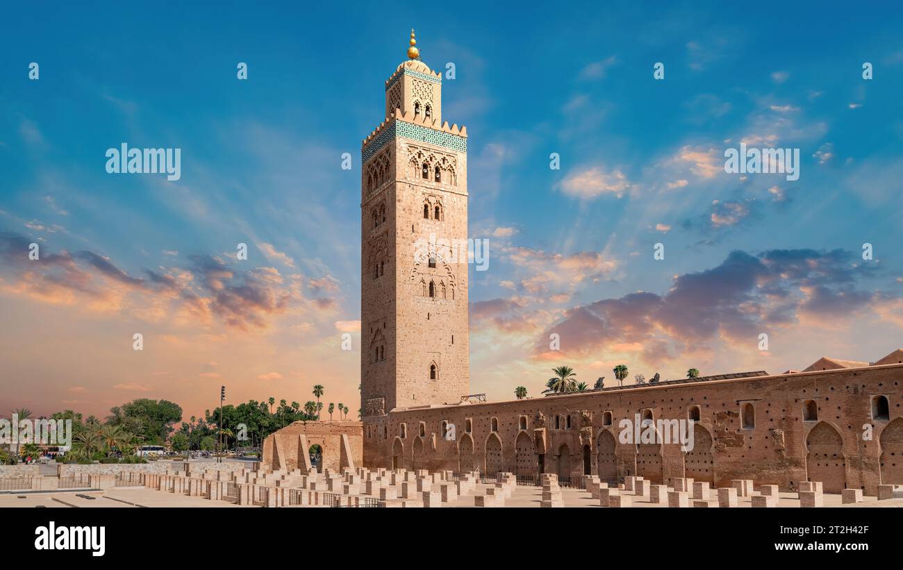 Koutoubia Mosque located at Marrakesh medina quarter. It is the largest ...