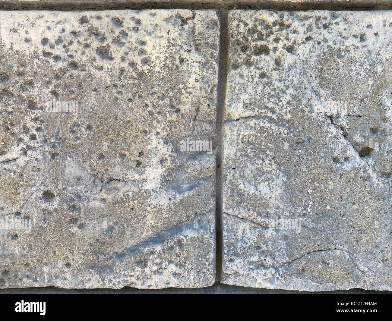 Structure of old stone damaged ancient brick wall and plaster for ...