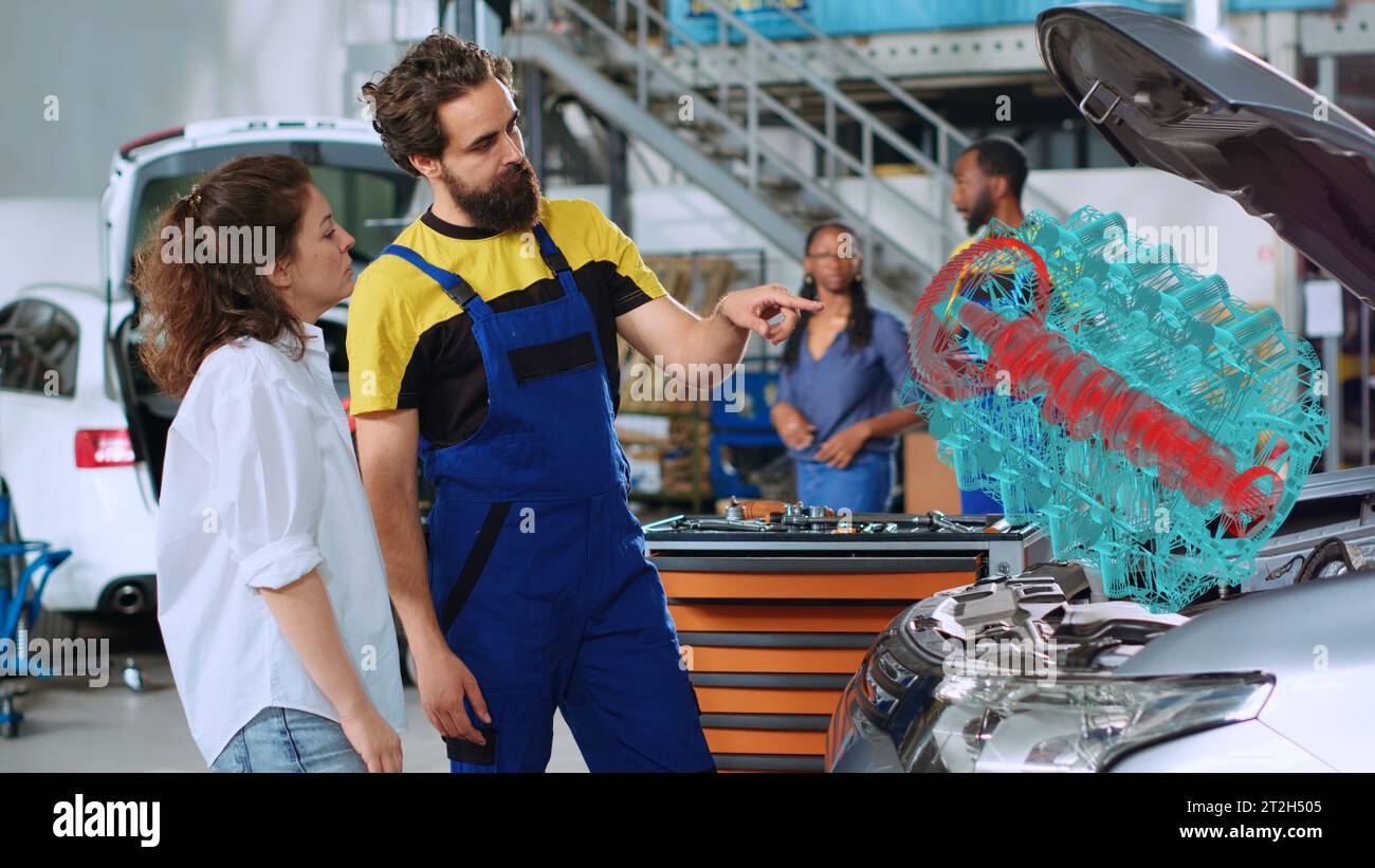 Holographic technician car hi-res stock photography and images - Alamy
