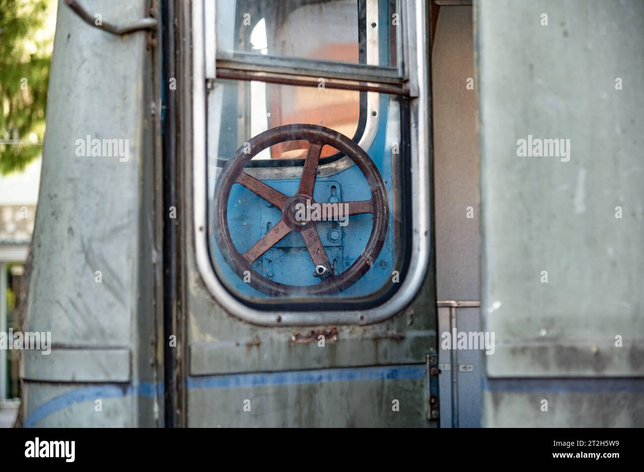 Abandoned Rack Railway Train in Diakopto Greece Stock Photo - Alamy