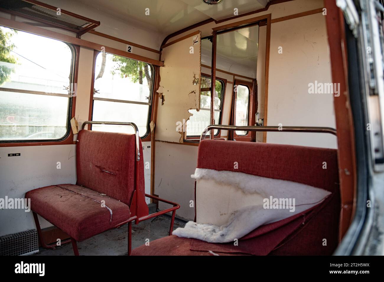 Abandoned Rack Railway Train in Diakopto Greece Stock Photo - Alamy