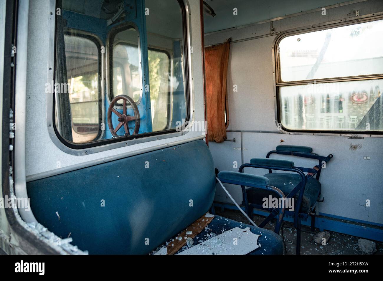Abandoned Rack Railway Train in Diakopto Greece Stock Photo - Alamy