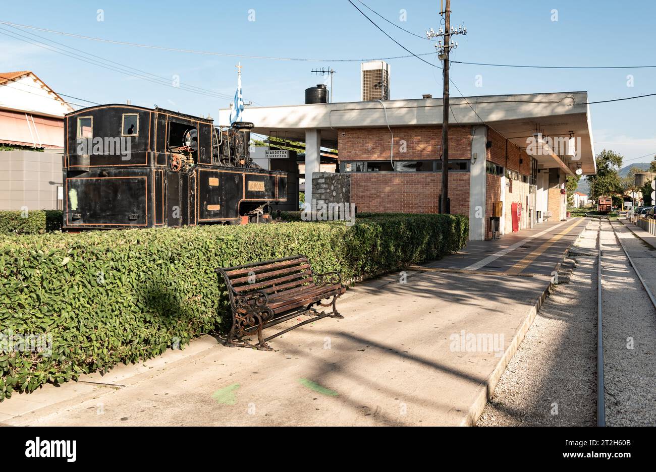 Old Train in Diakopto Greece Stock Photo - Alamy