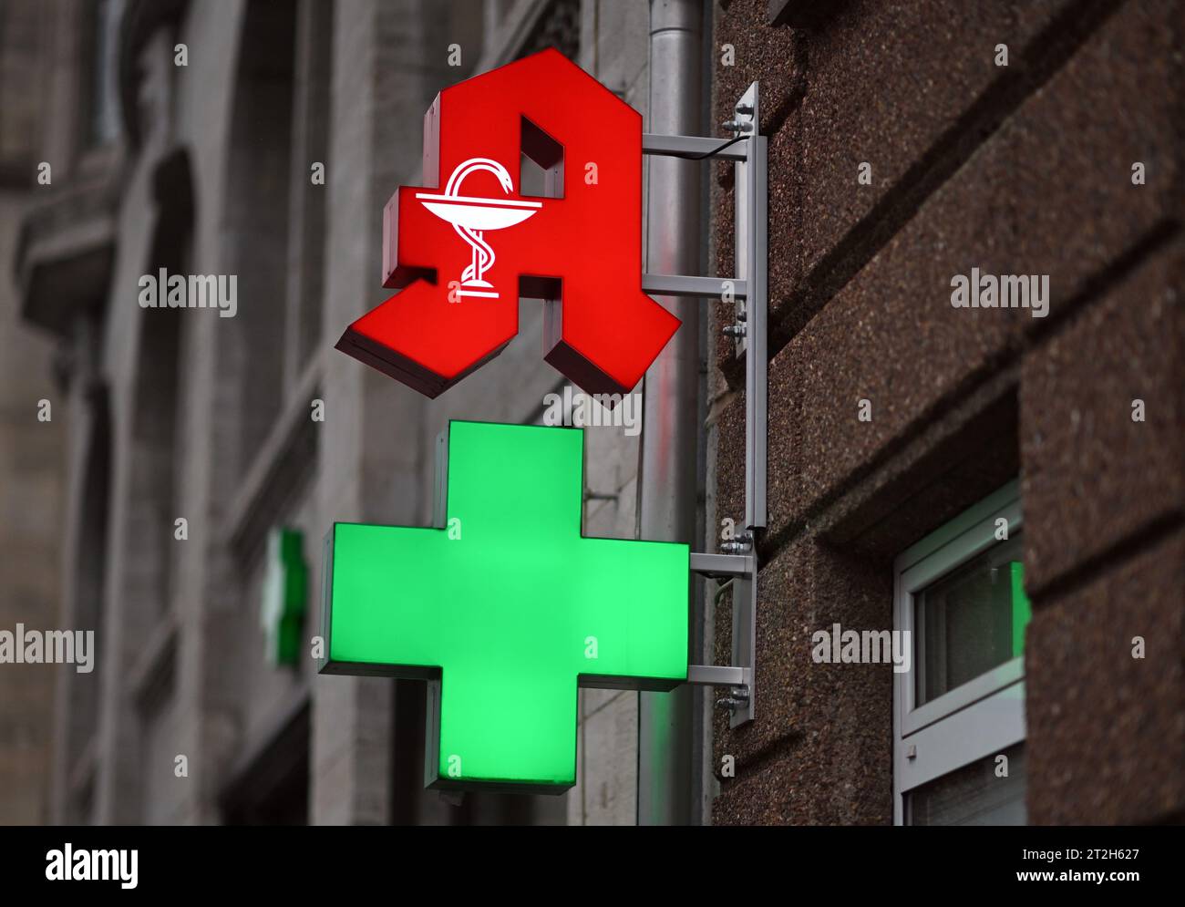 Berlin, Germany. 19th Oct, 2023. The red letter "A" for pharmacy with a ...
