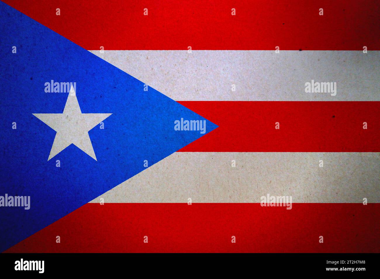 Flag of Puerto Rico printed on a paper sheet Stock Photo - Alamy