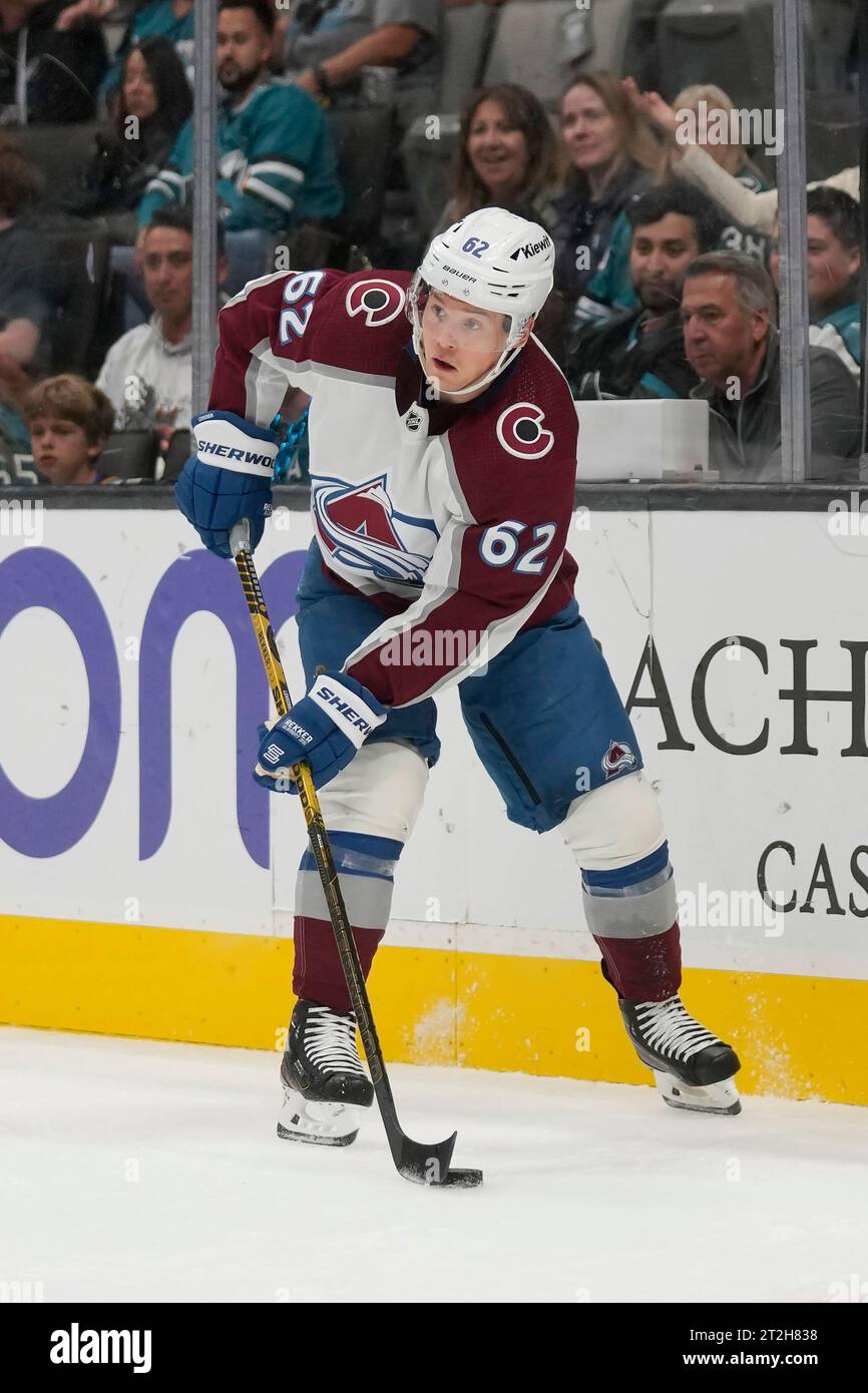 Colorado Avalanche left wing Artturi Lehkonen (62) during an NHL hockey ...