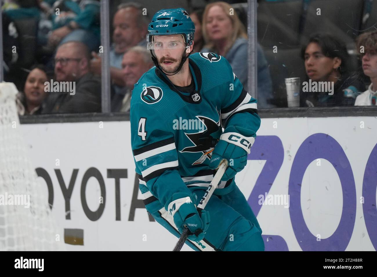 San Jose Sharks defenseman Kyle Burroughs (4) during an NHL hockey game ...