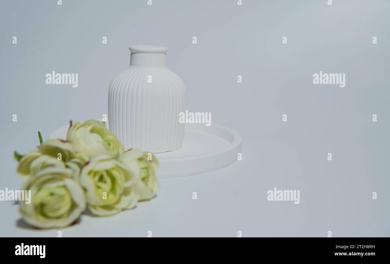 Small white ceramic vase.handmade symbolic ceramic figurines with ...