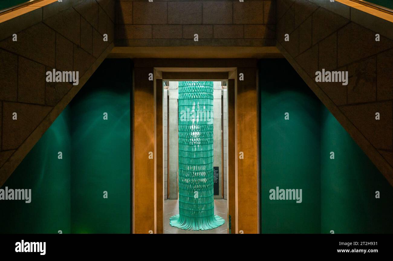 A work by the Mata Aho Collective, part of Ëbadakone, an exhibit of ...