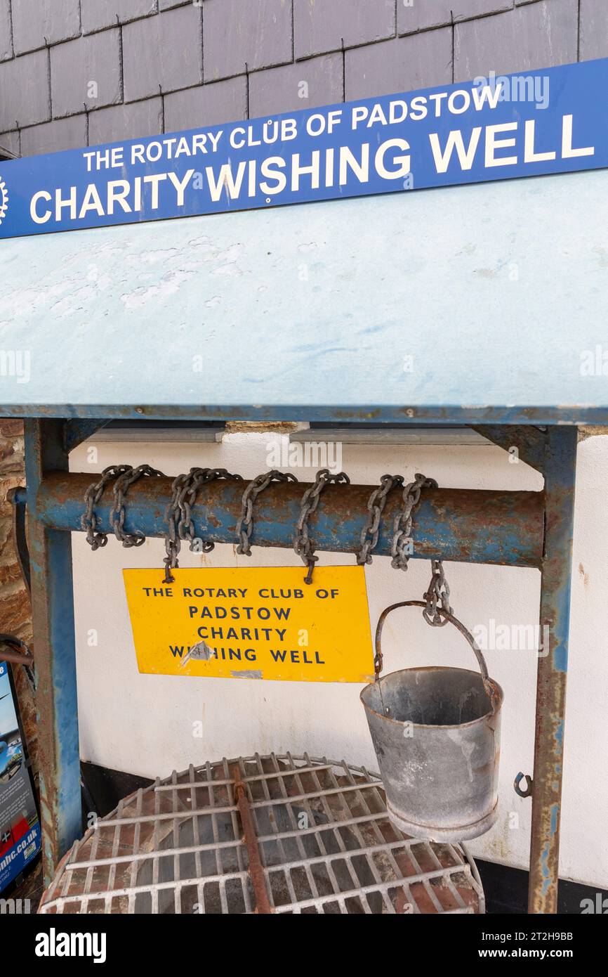 Charity wishing well in Padstow Cornwall by the Rotary club of Padstow ...