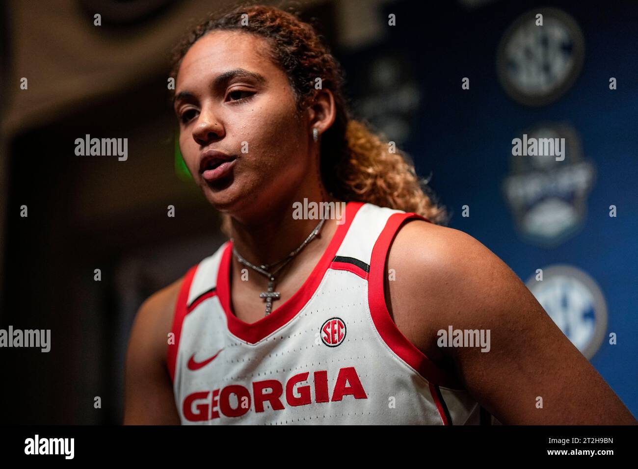 Georgia NCAA women's college basketball player Javyn Nicholson speaks ...