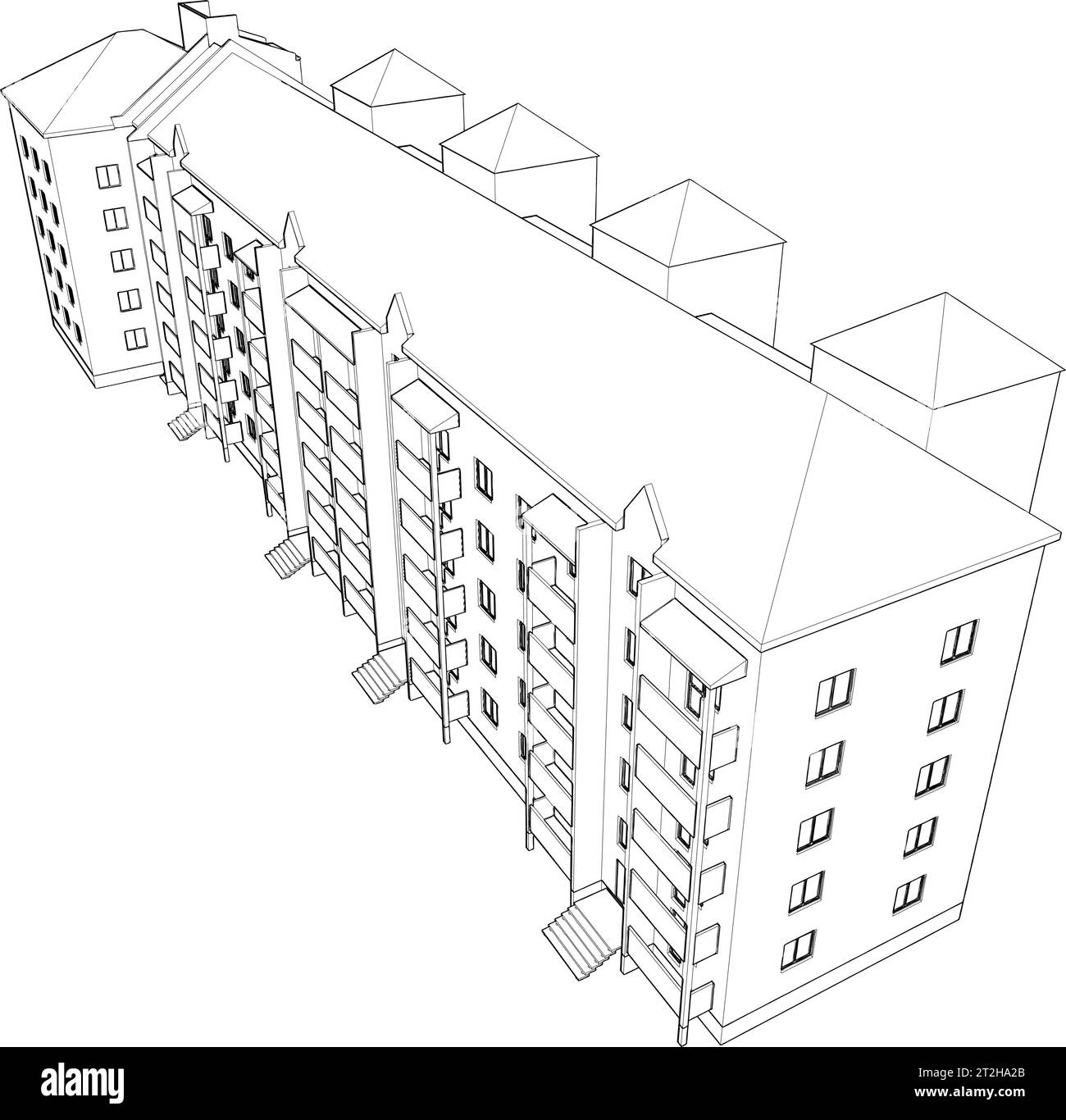 Residential Building Vector. Illustration Isolated On White Background ...