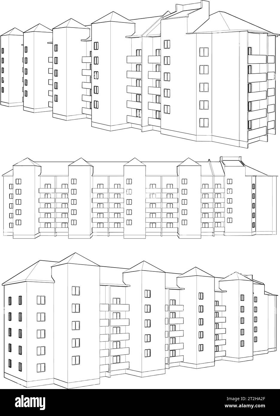 Residential Building Vector. Illustration Isolated On White Background ...