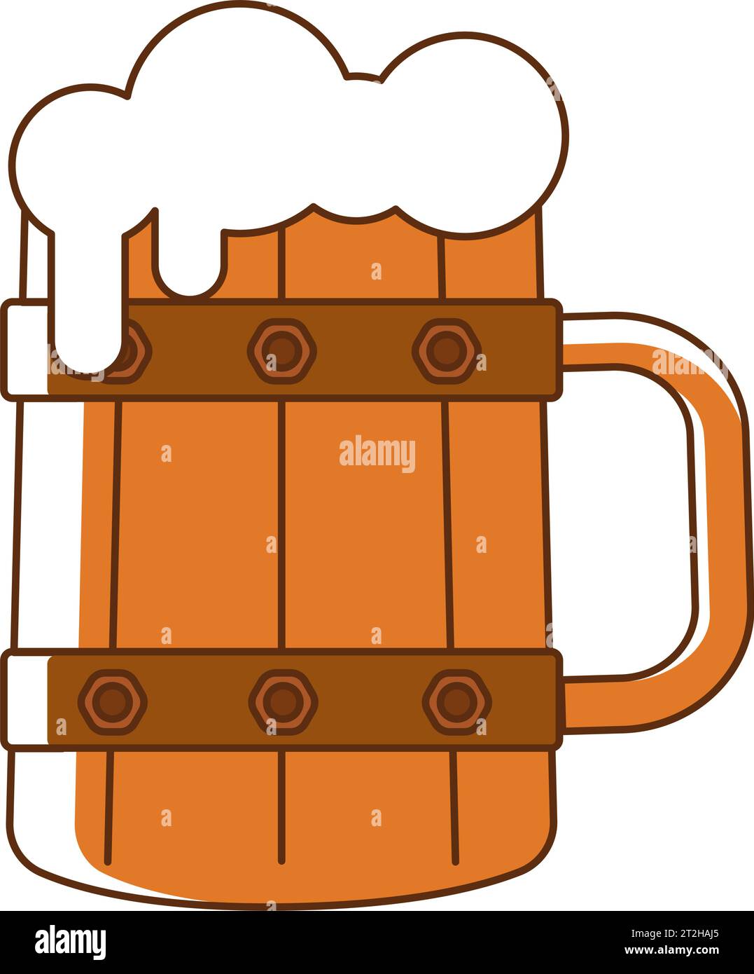Isolated wooden beer mug icon with foam Vector Stock Vector Image & Art ...
