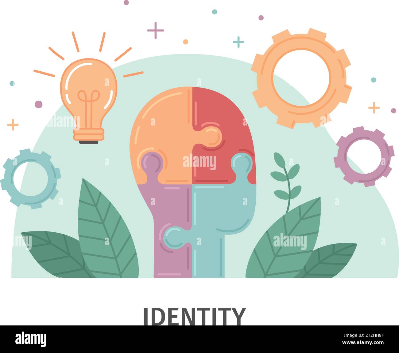 Personal branding flat composition with individual business identity ...