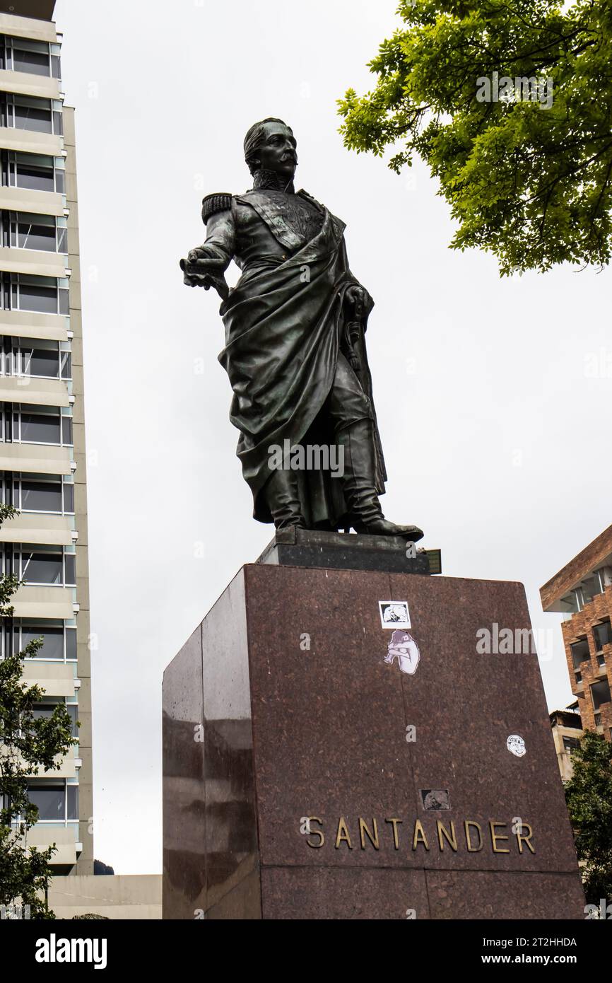 Bogota, Colombia - 19 October 2023. Monument to Francisco de Paula ...