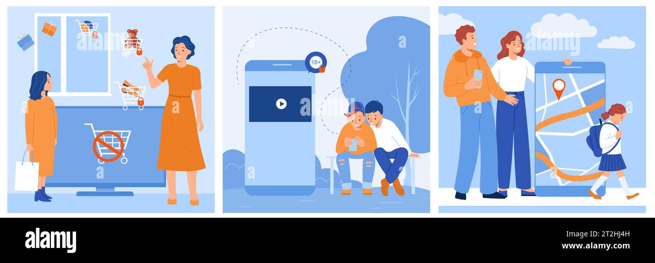 Parental control flat set with blocked websites child location tracker ...