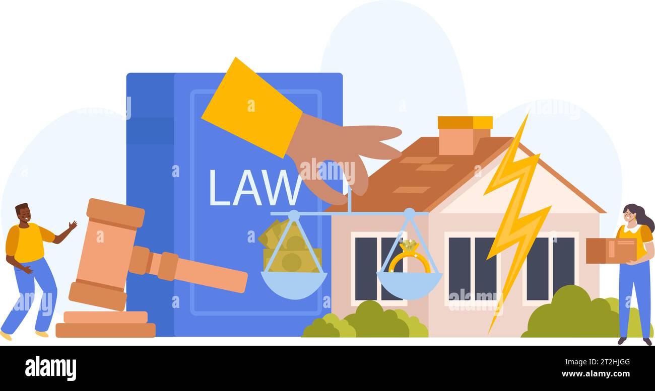 Marital Property Division Flat Composition With Couple Dividing