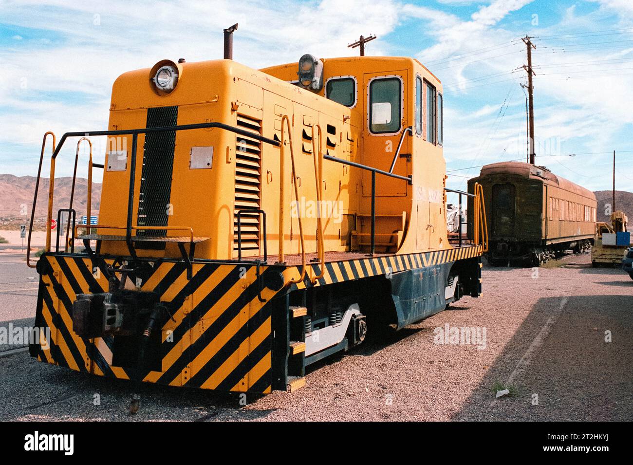 Antique train engines on display, Barstow, California train museum ...