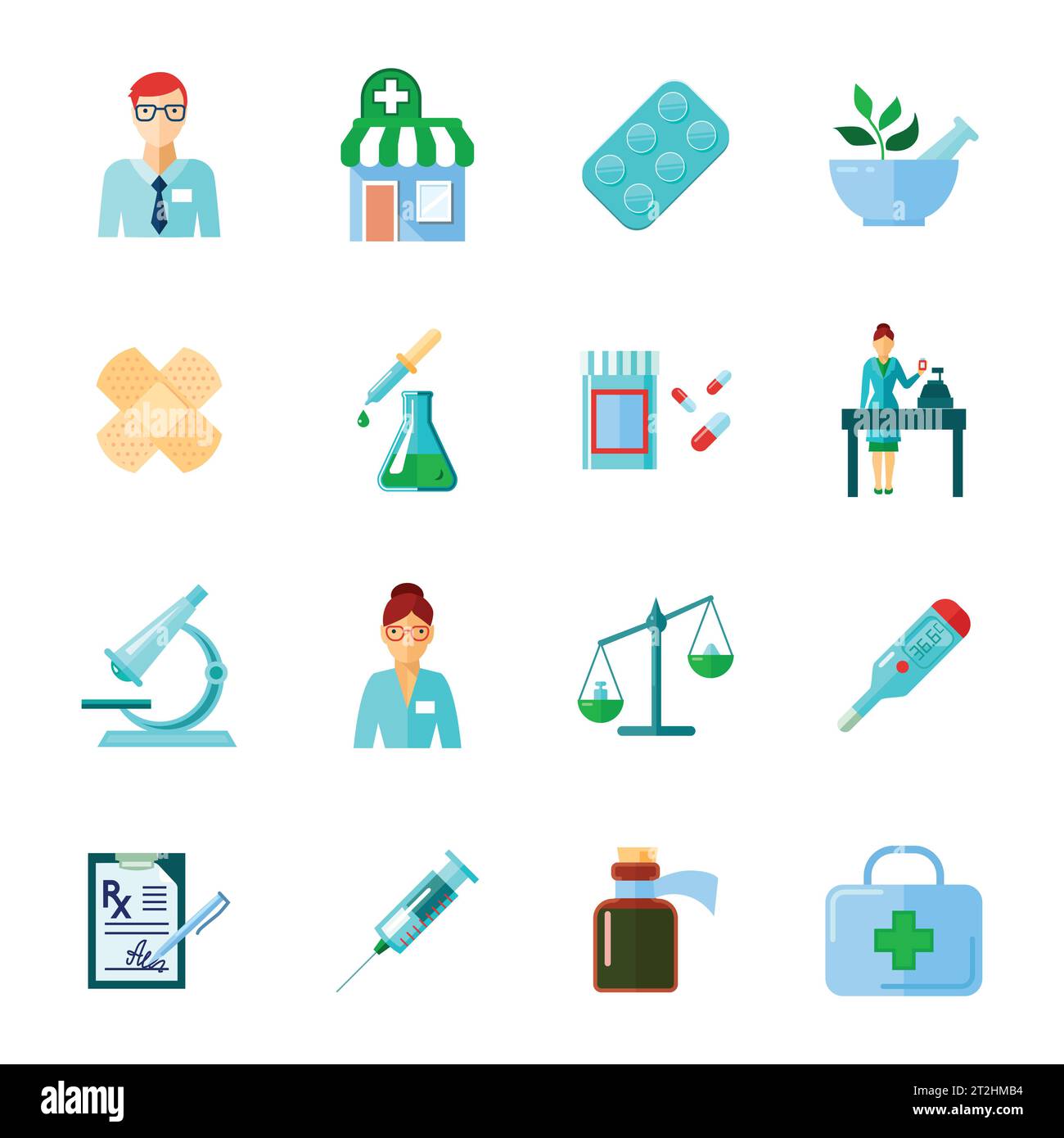 Pharmacist isolated icon flat set with drugs and methods of use of ...