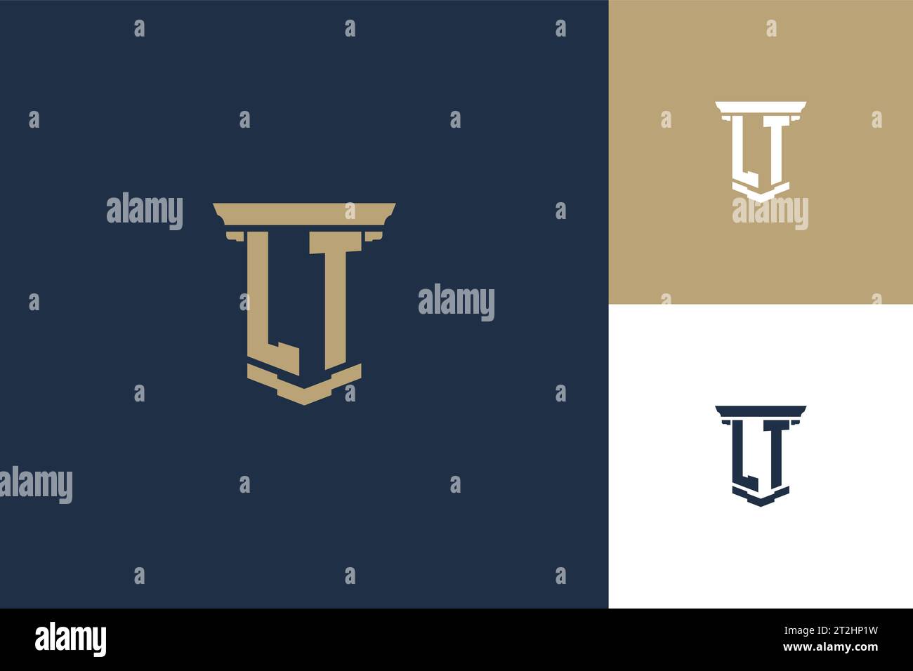LT monogram initials logo design with pillar icon. Attorney law logo design inspiration Stock ...